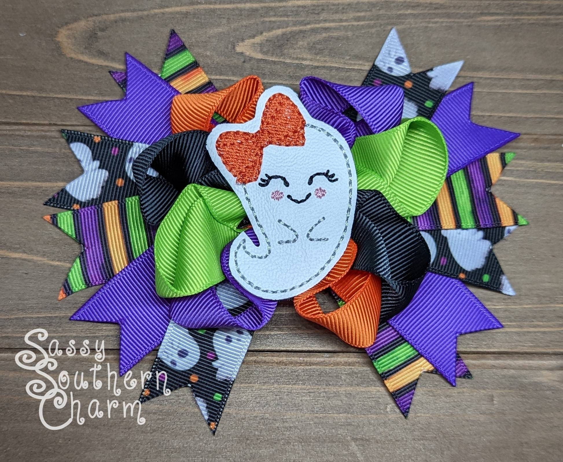 Halloween Hair Bow Ghost Hair Bow Cute Halloween Bows Fun - Etsy