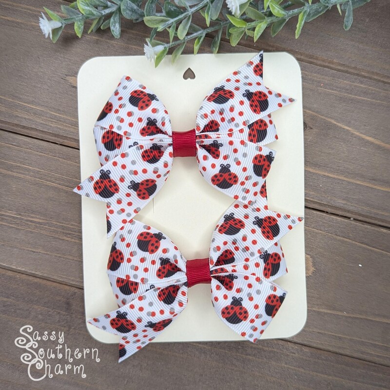 Ladybug Hair Bow - Etsy