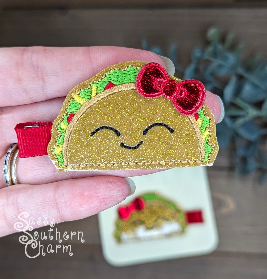 Taco Clips, Taco Tuesday, Feltie Clips, Taco Hair Bows, Cinco De Mayo ...