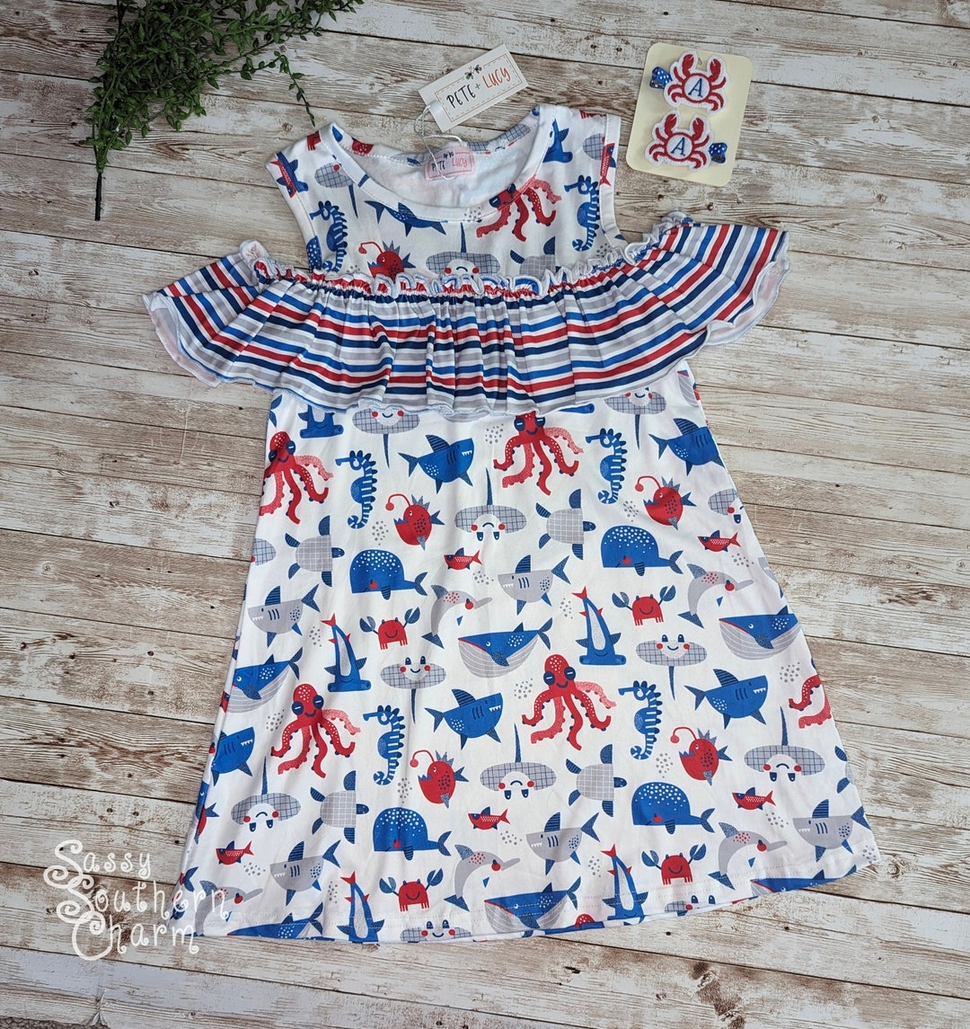 3T, 4T, 5, 6/6x, Sea Animals Dress Set, Summer Sea Life, Pete Lucy ...