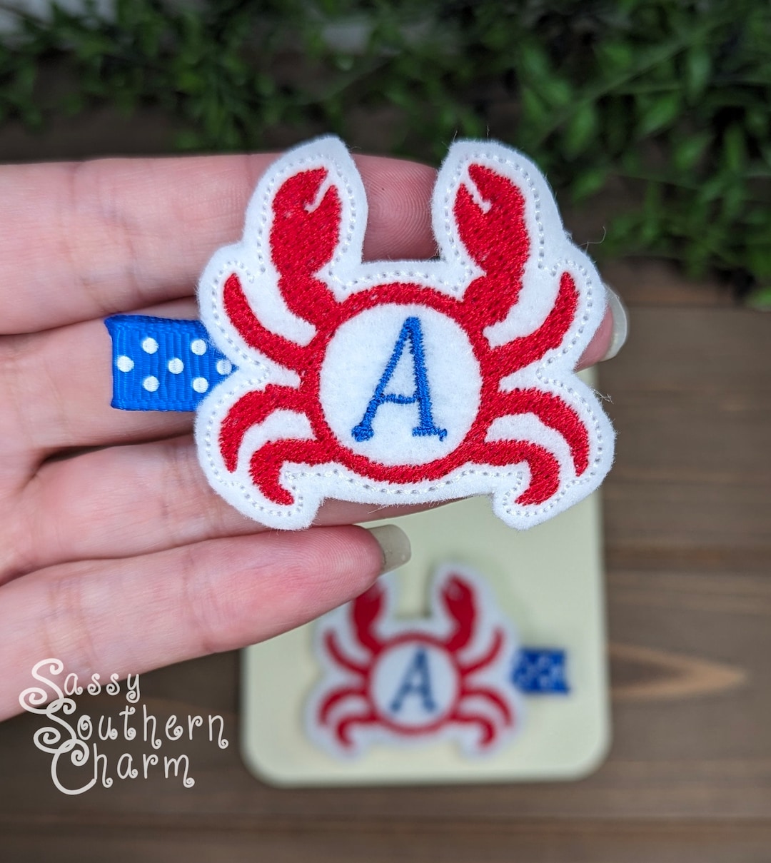 Crab Clips, Beach Vacation Bows, Sea Life Clips, Personalized Bows ...