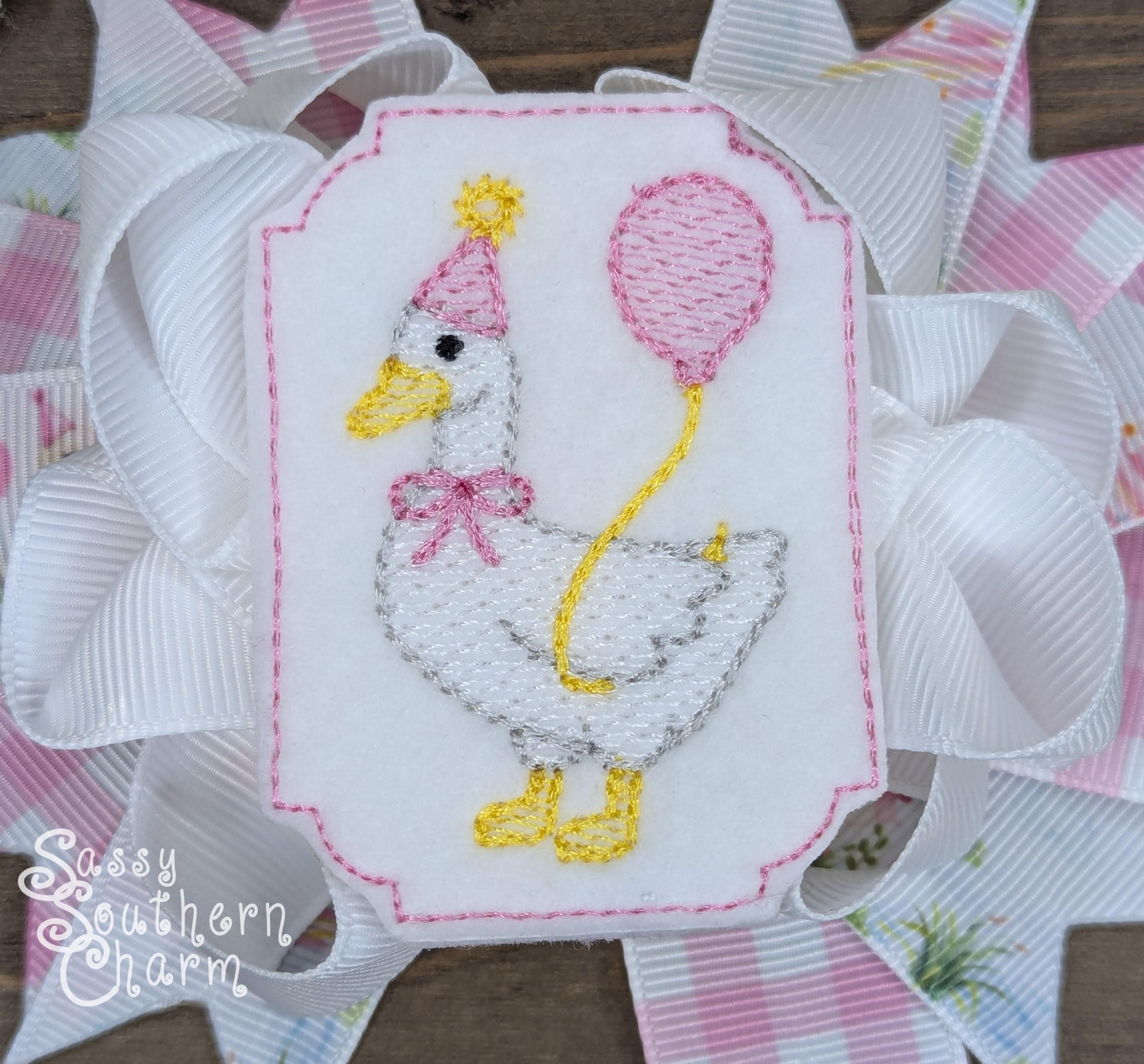 Goose Hair Bow, Silly Goose Bow, Goose Birthday Party, Silly Goose ...