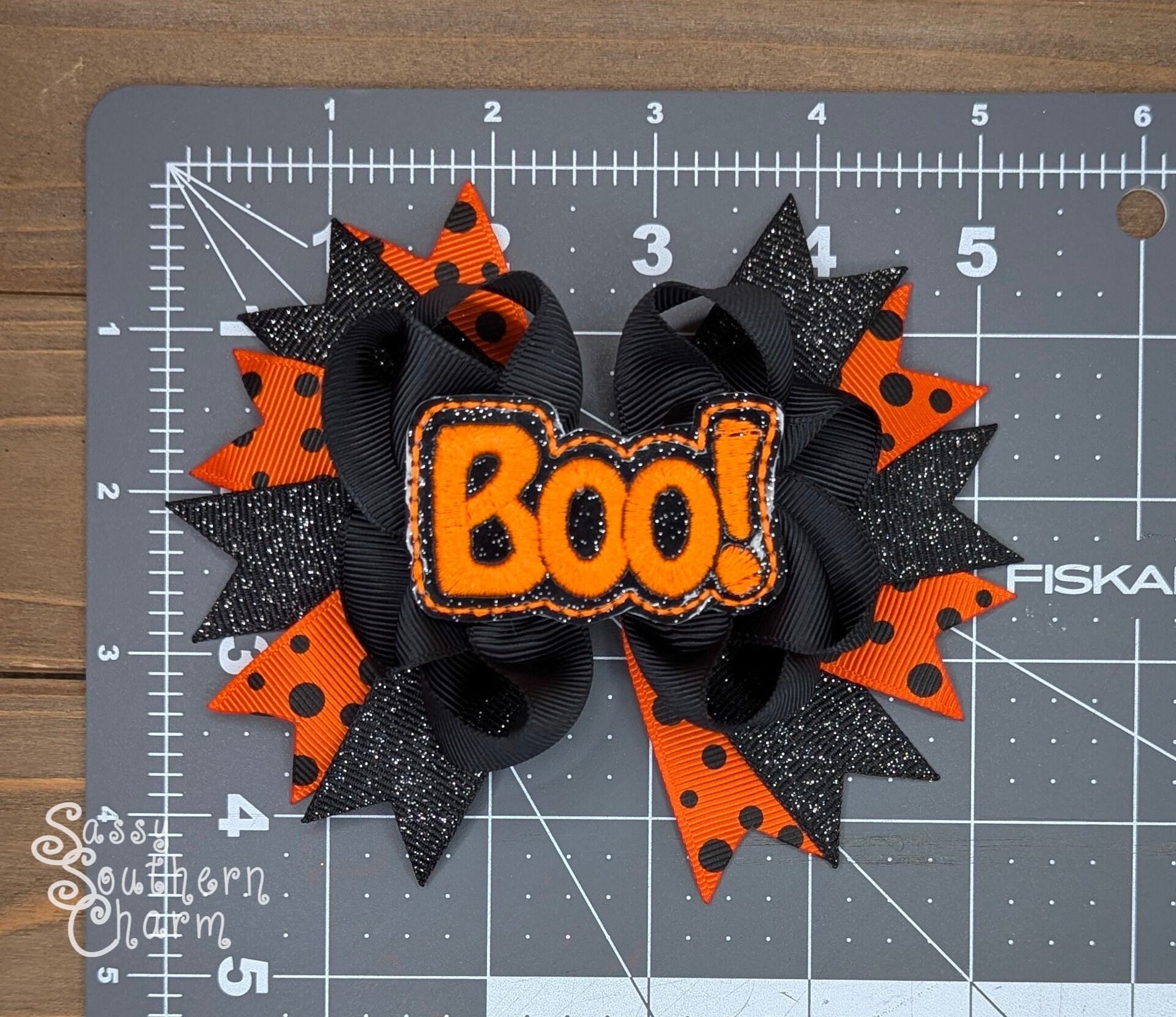 Halloween Hair Bow, Boo Hair Bow, Black & Orange Bow, Halloween Clips ...