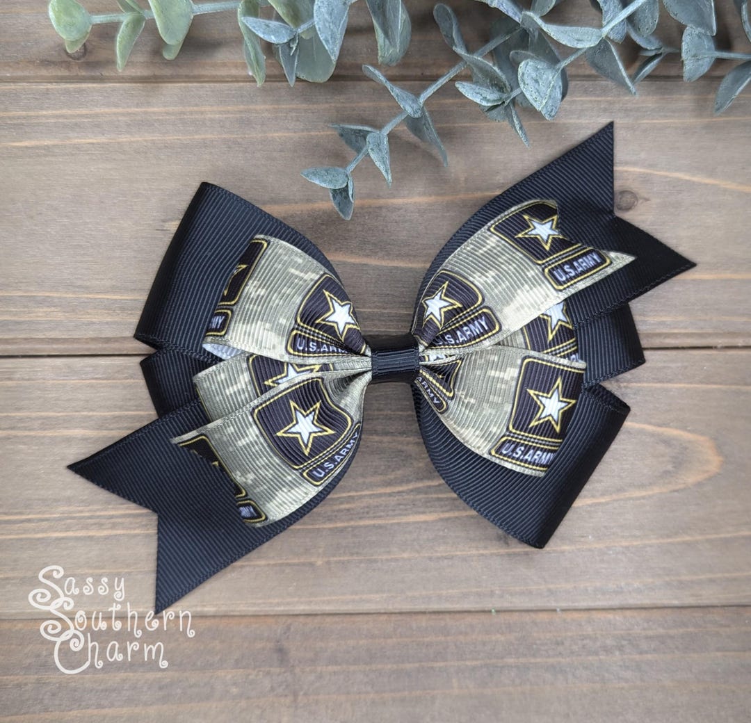 Army Bow, Army Hair Bow, Army Girl, Army Daughter, Army Mom, Military ...