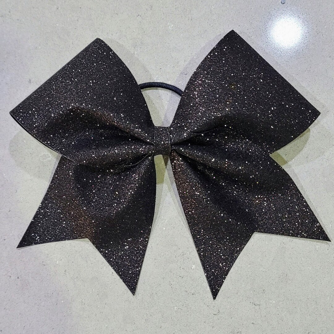 Black Glitter Cheer Bow - Etsy