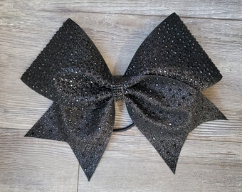 Black and Orange Rhinestone Cheer Bow - Etsy
