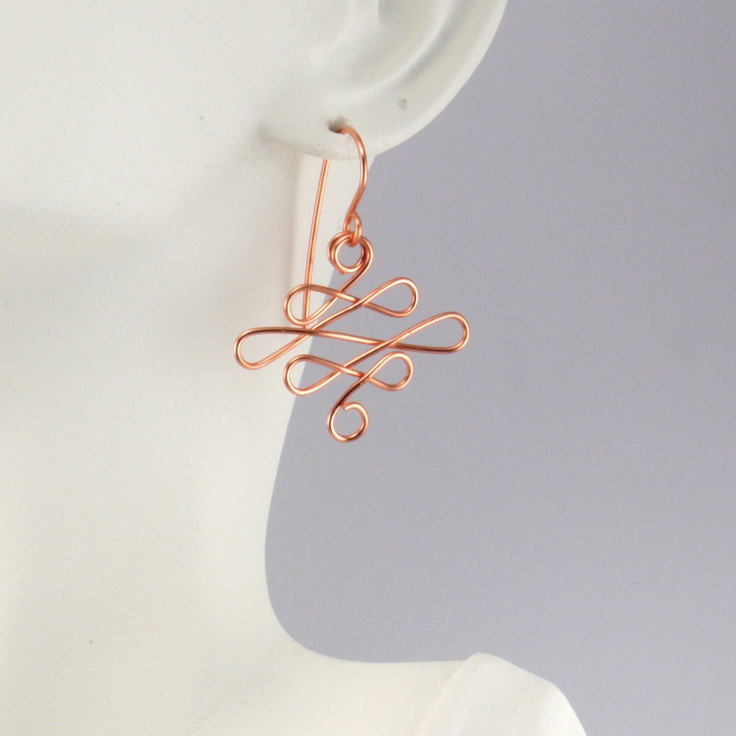 Copper Earrings, Copper Infinity Earrings, Copper Wire Earrings, Copper ...
