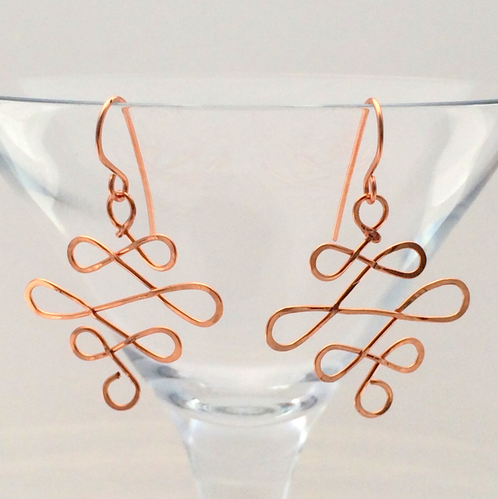 Copper Earrings, Copper Infinity Earrings, Copper Wire Earrings, Copper ...