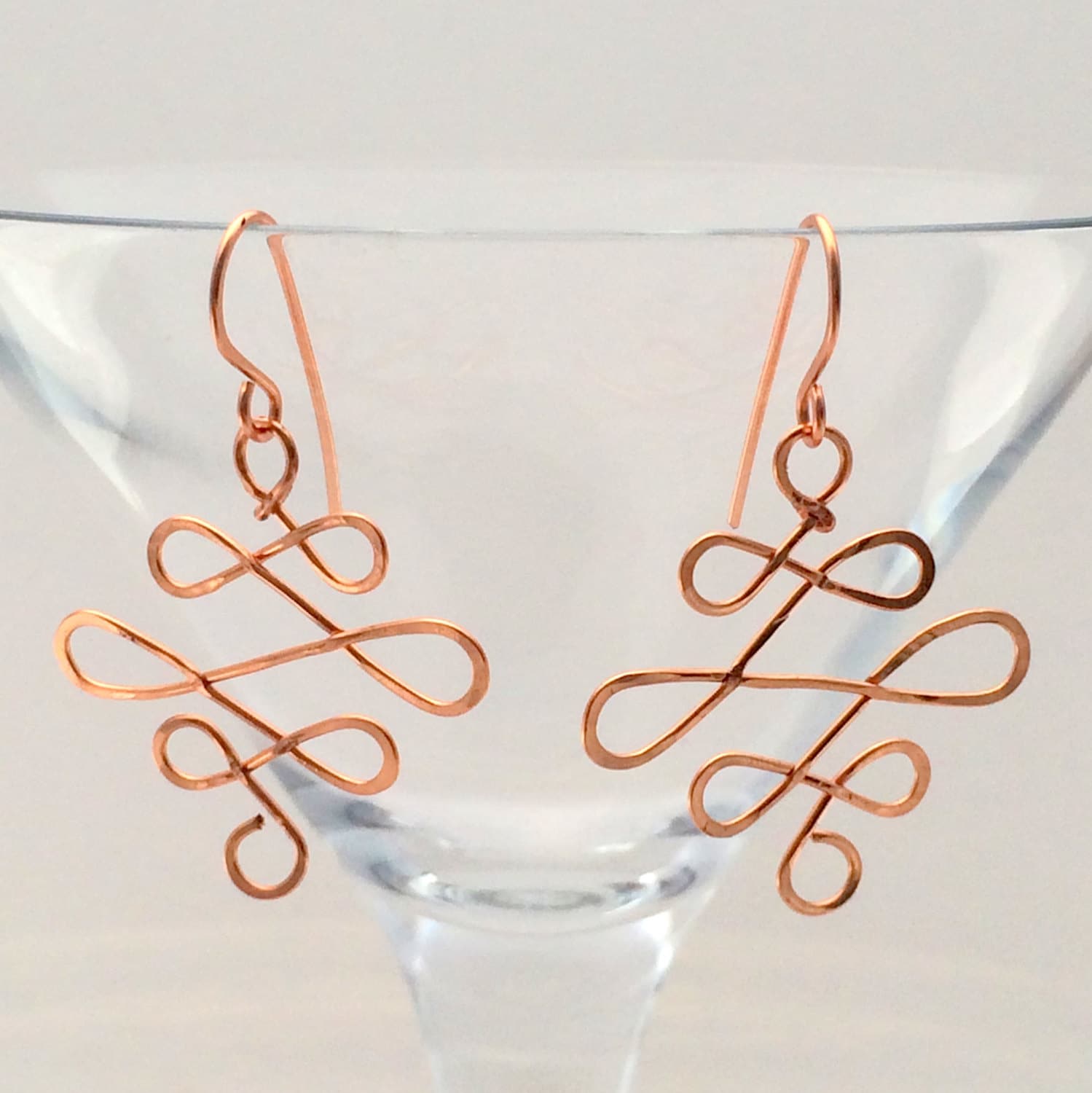 Copper Earrings, Copper Infinity Earrings, Copper Wire Earrings, Copper ...
