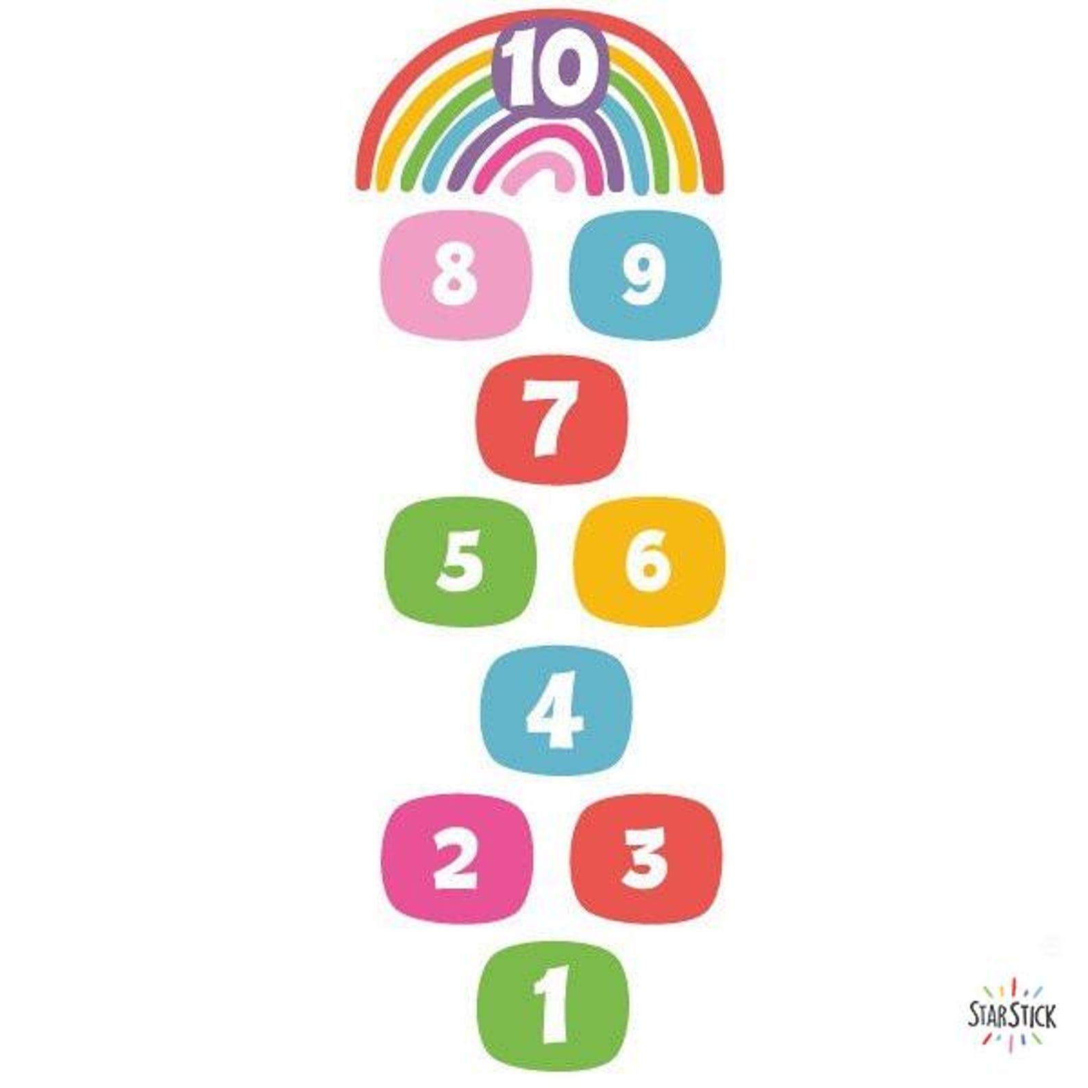 Rainbow Hopscotch Floor Decal – Sensory Path Vinyl for Schools – Indoor ...