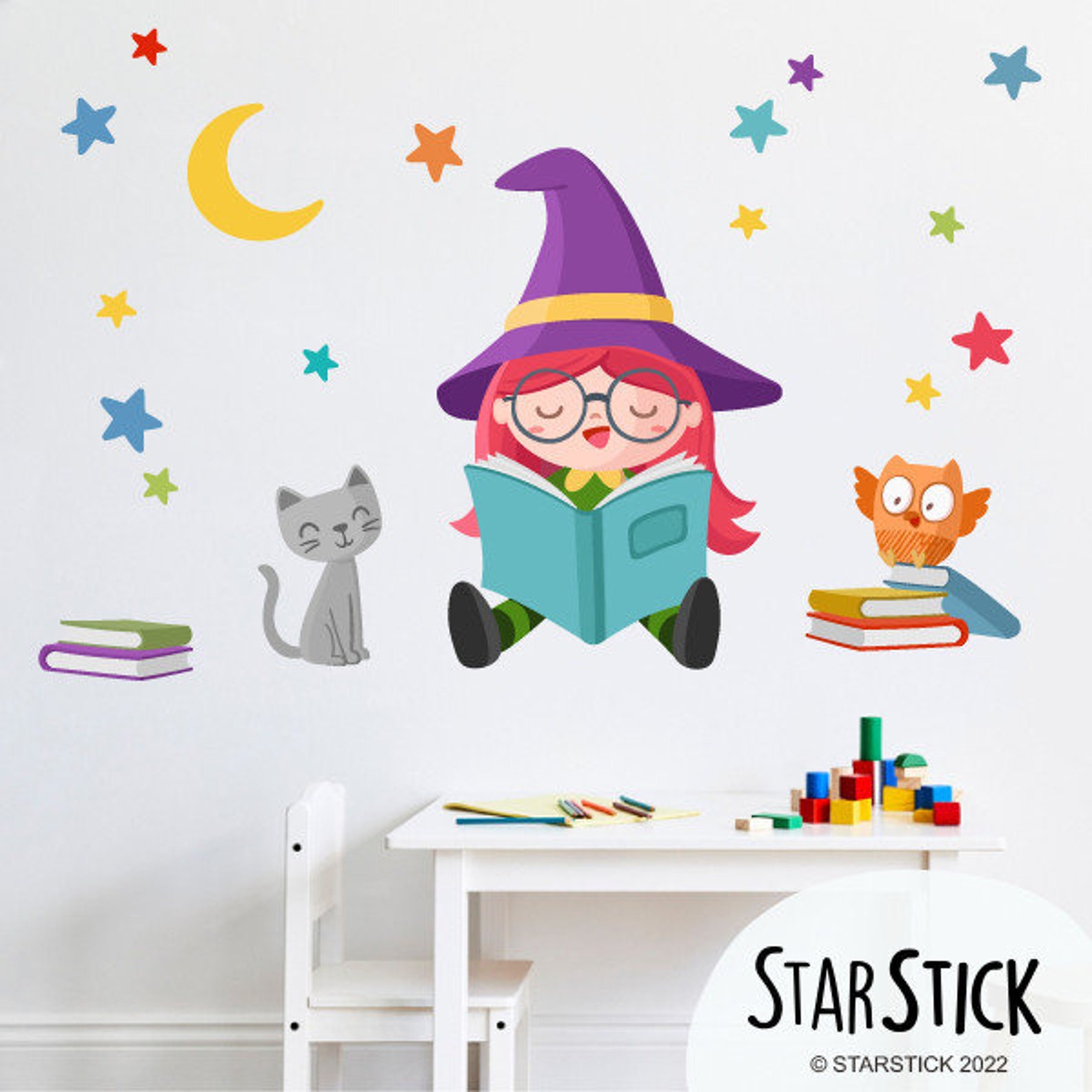 Wall Decals for Children - Reading Witches - Wall Decals for Schools ...