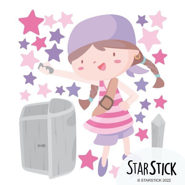 Kids Stickers - Super Pirate Girl - Etsy