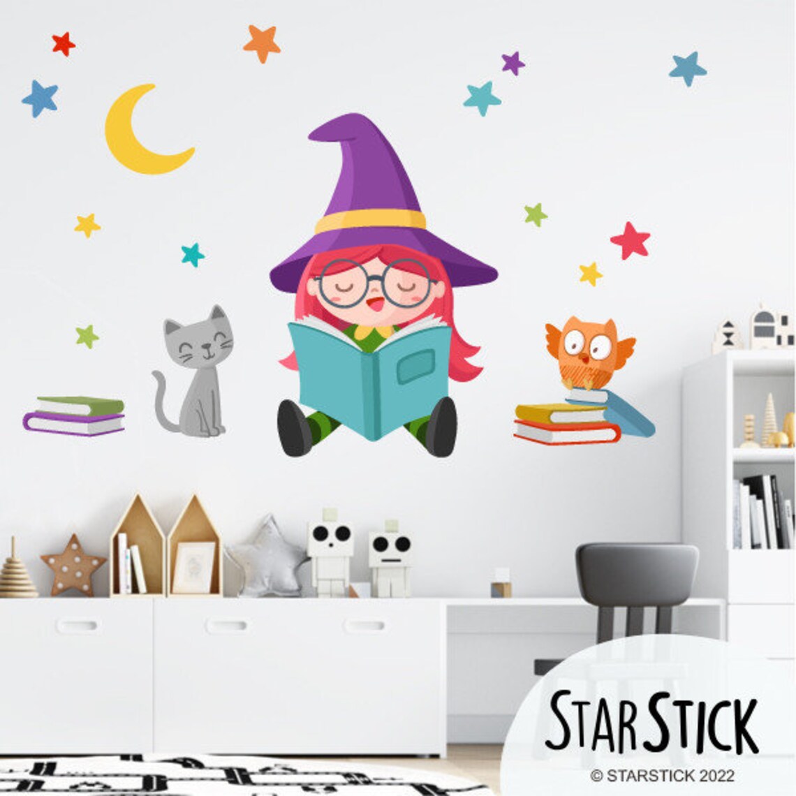 Wall Decals for Children - Reading Witches - Wall Decals for Schools ...