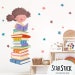 Stickers for Schools and Libraries Curly Girl Reading About Books - Etsy
