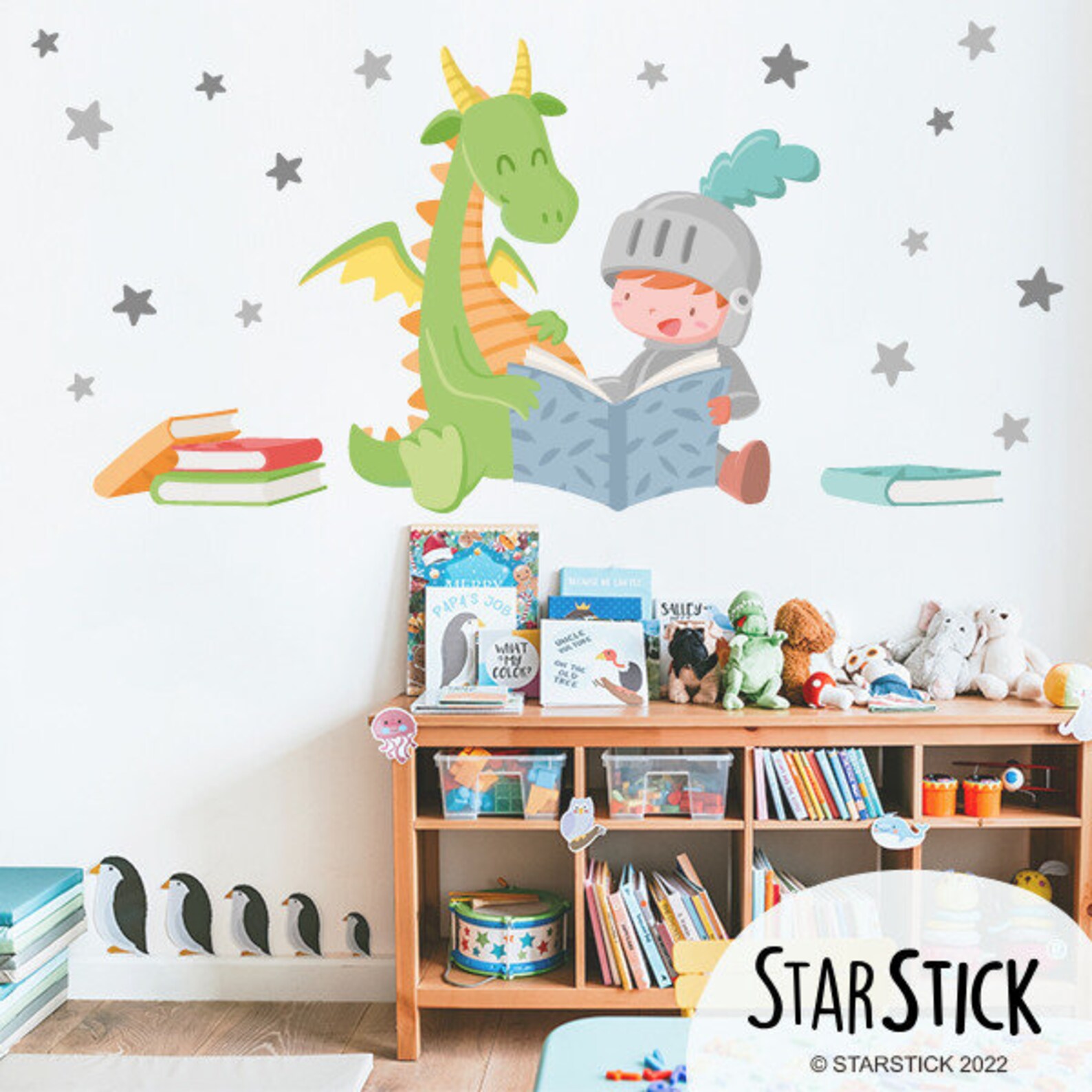 Dragon and Knight Reading School and Library Stickers - Etsy