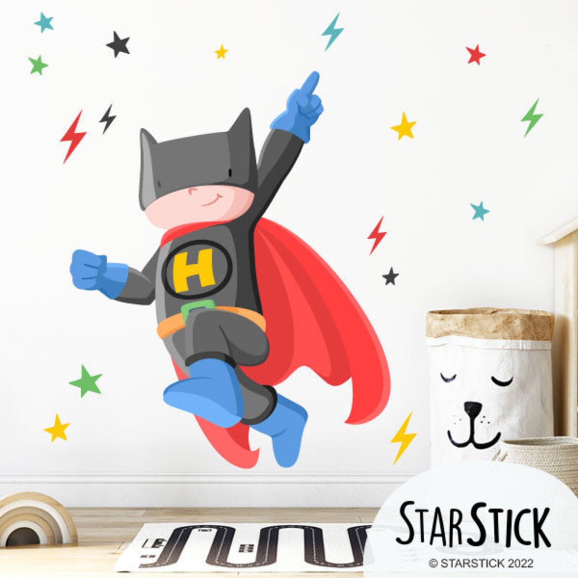Children's Stickers Children Superhero Batboy Boy Decorative Stickers ...
