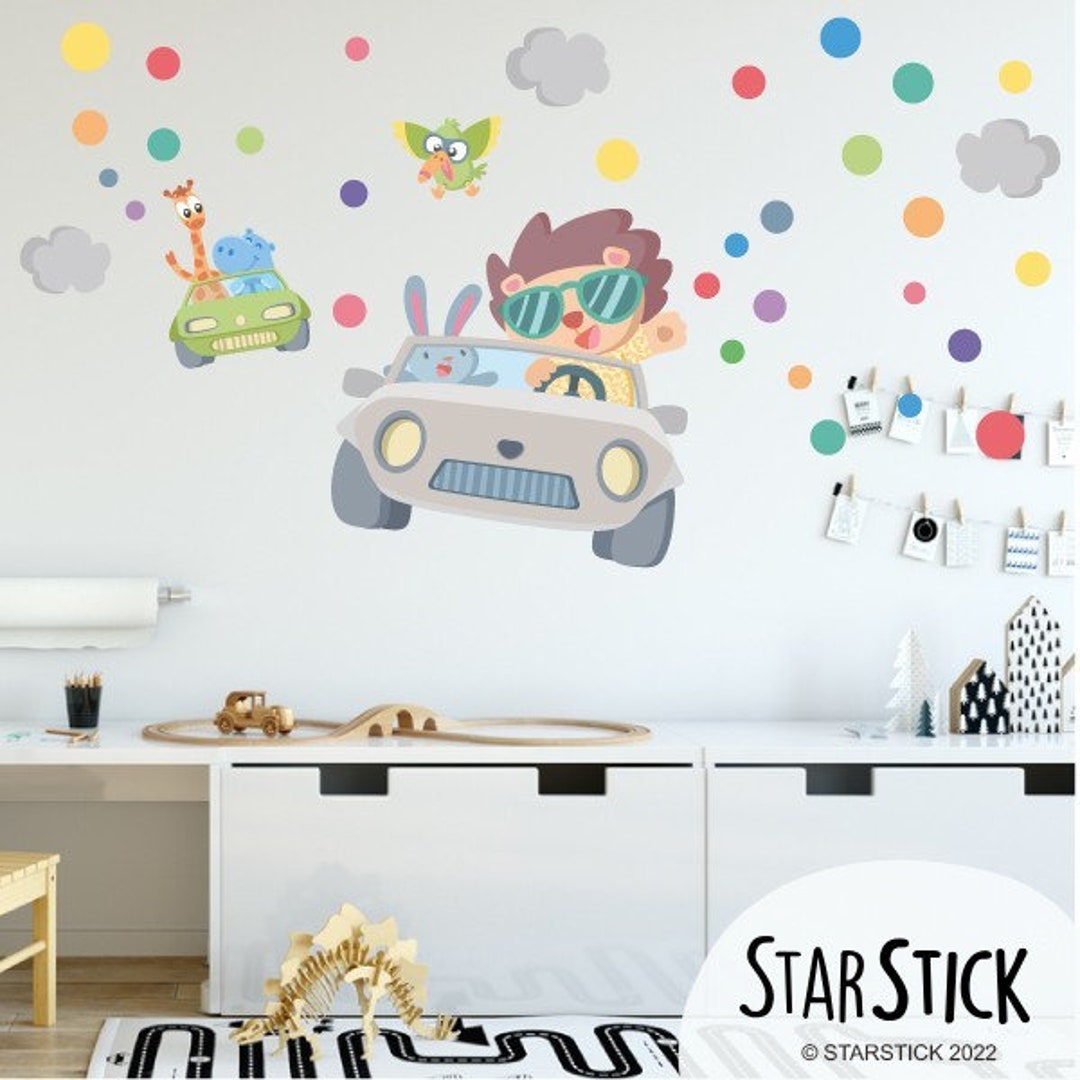 Stickers for Children Car With Animals Wall Decals for Children - Etsy