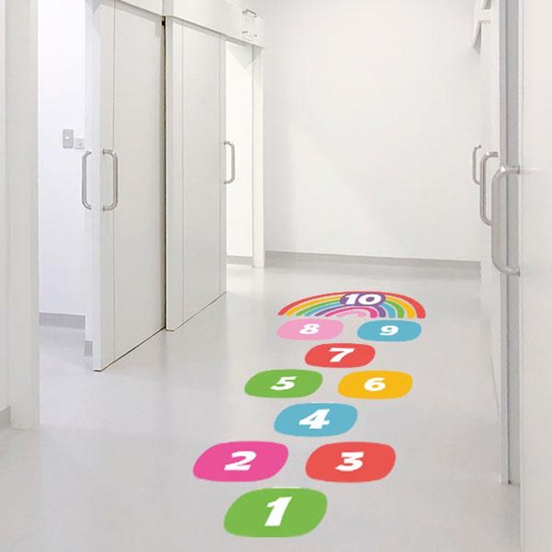 Rainbow Hopscotch Floor Decal – Sensory Path Vinyl for Schools – Indoor ...