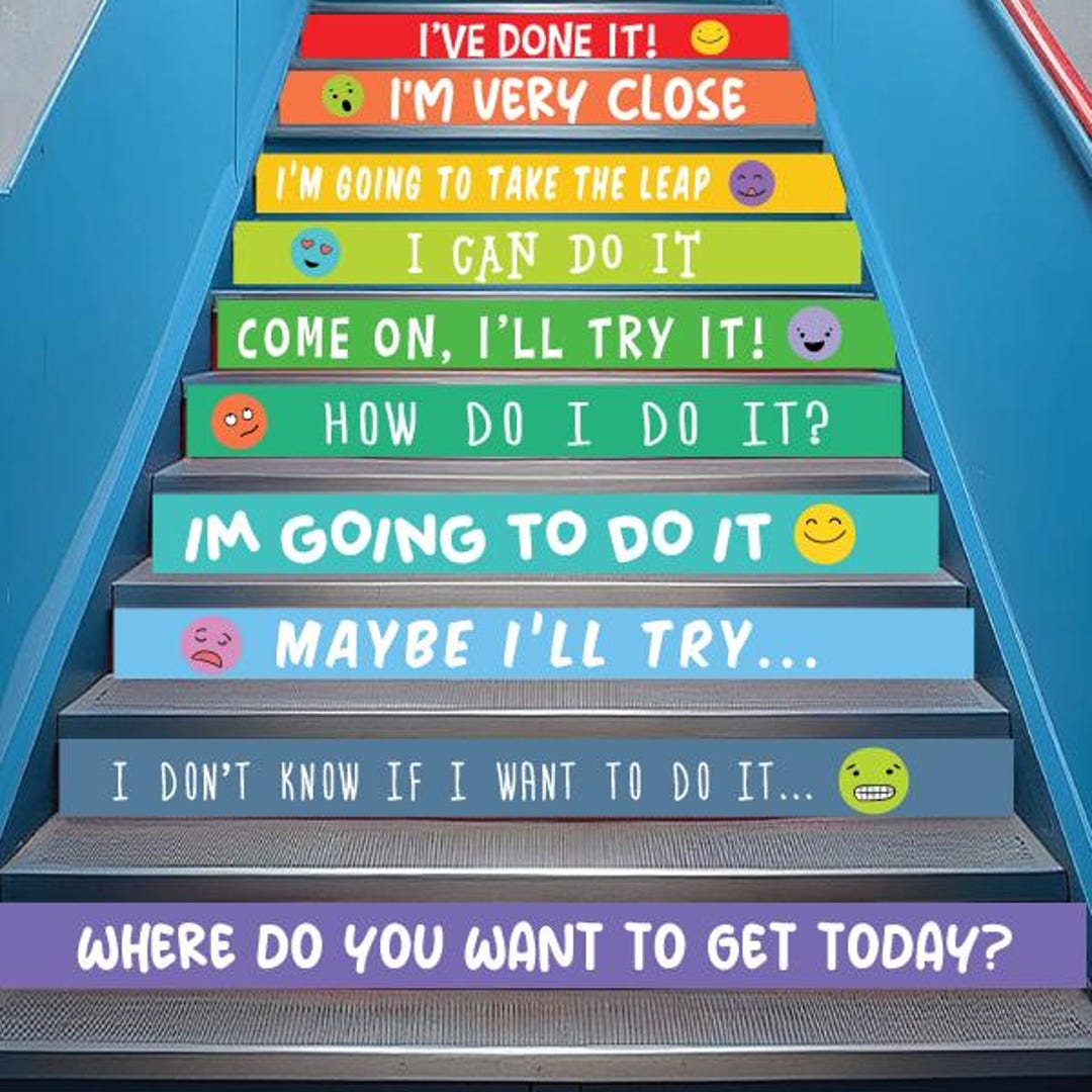 Motivational Phrases for School Stairs Decoration | Personalize Your ...