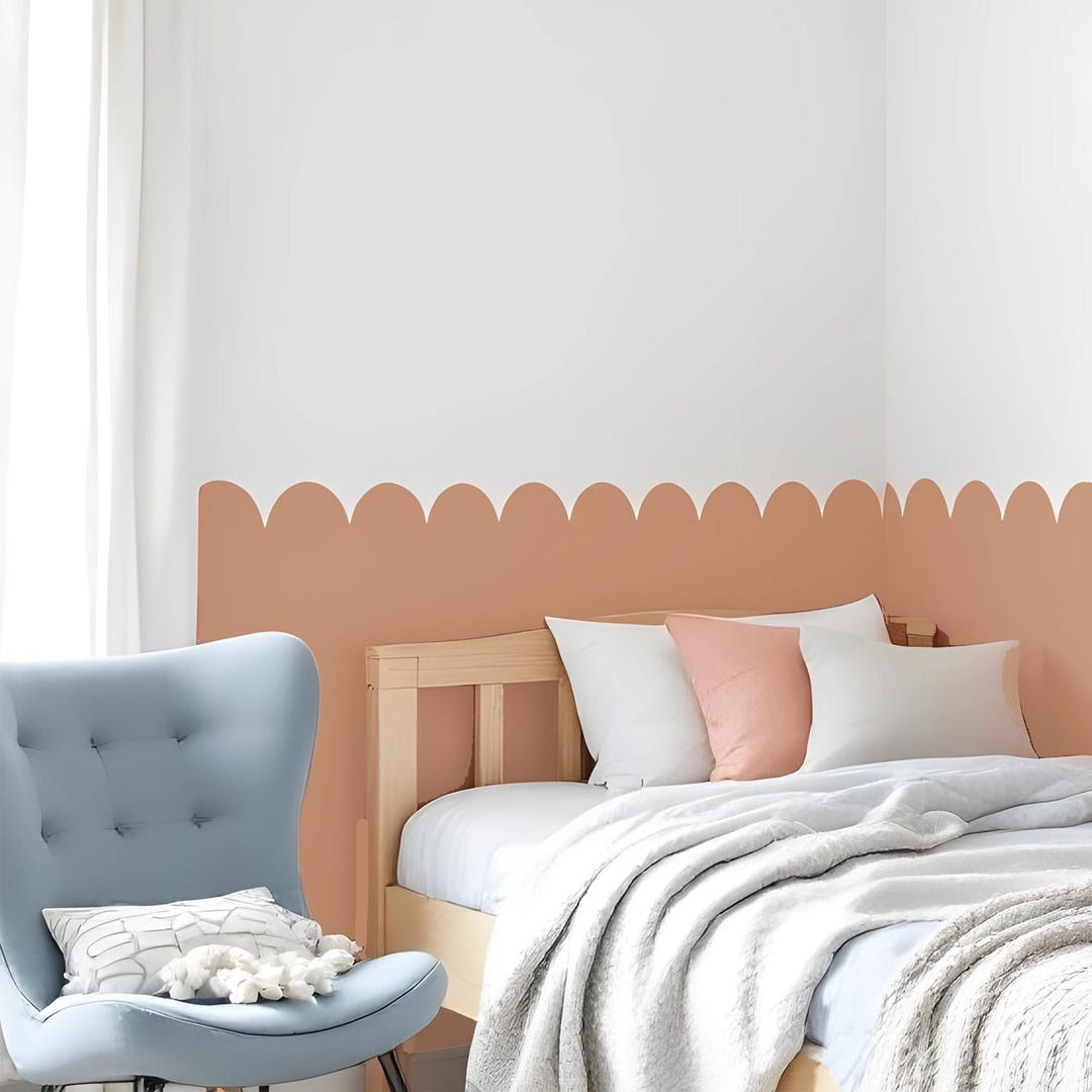Scallops Wall Panel 59 X 133 Cm – Half Wall Decal, Durable Nursery ...