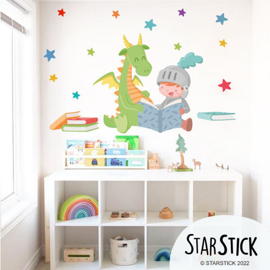 Dragon and Knight Reading School and Library Stickers - Etsy