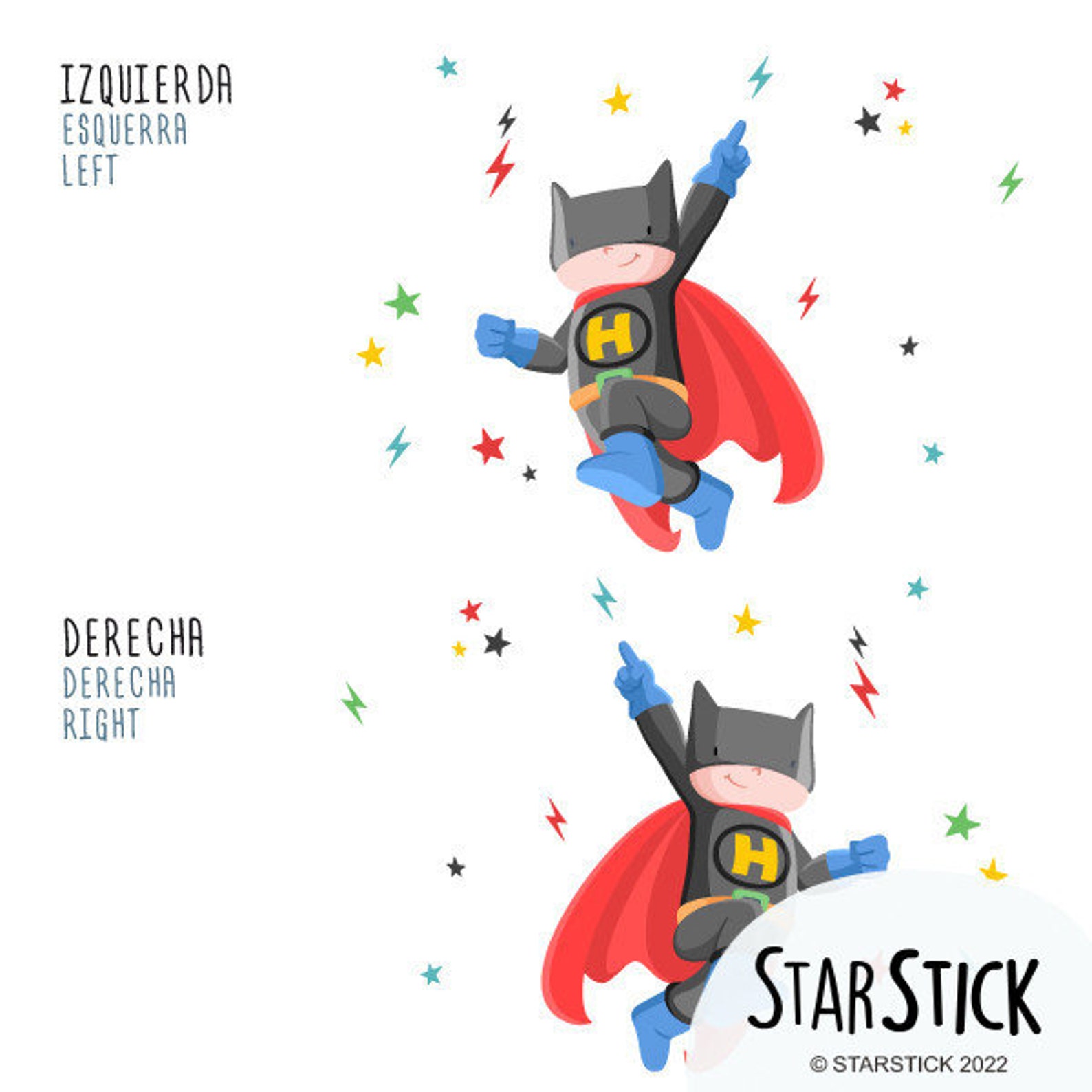 Children's Stickers Children Superhero Batboy Boy Decorative Stickers ...