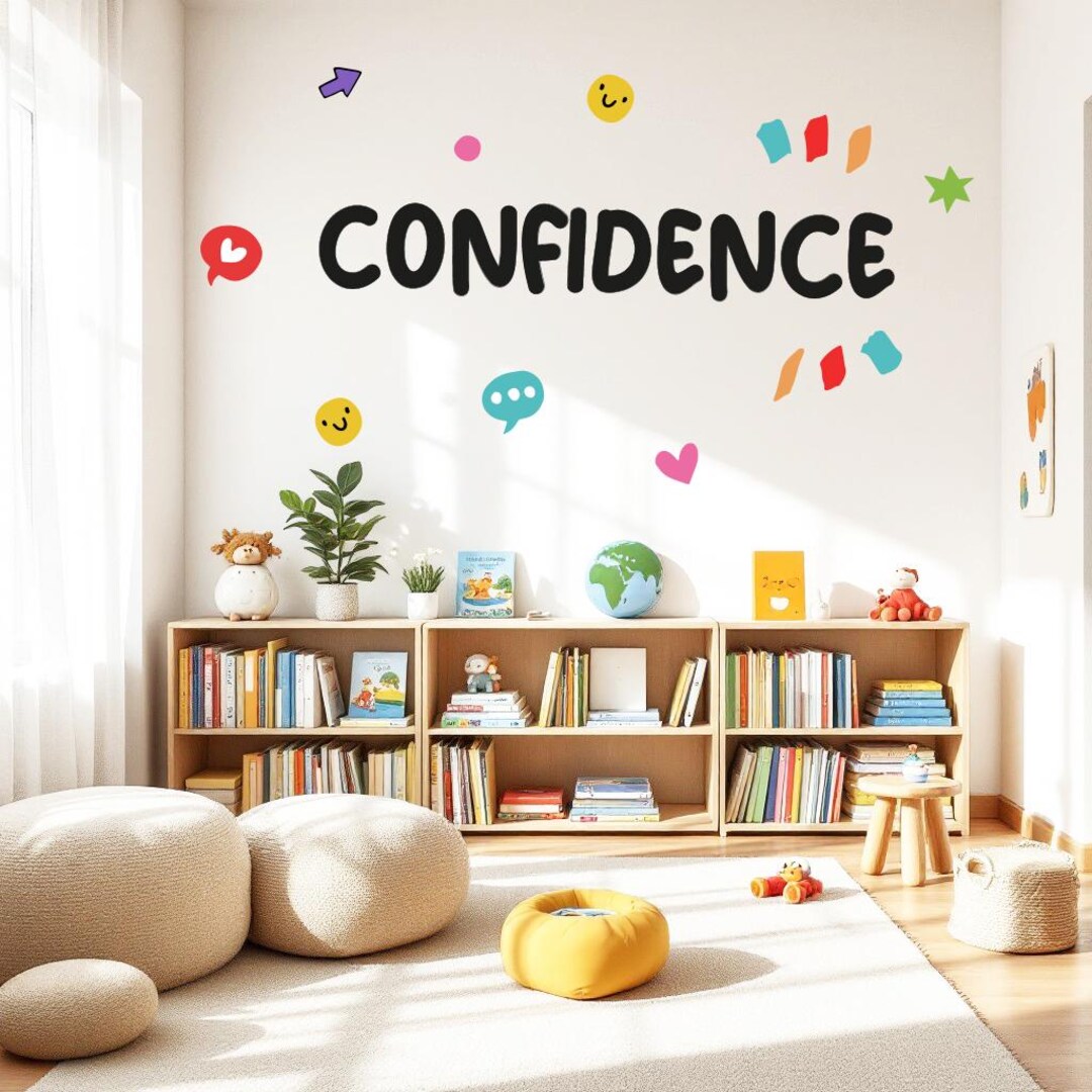 Confidence Wall Decal – Motivational Word Art for Classrooms or Therapy ...