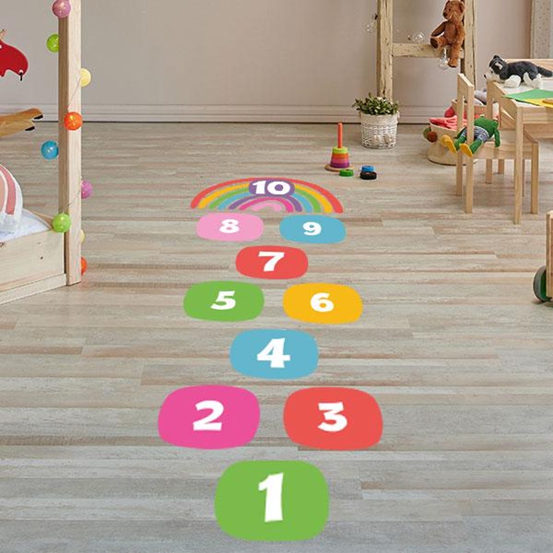 Rainbow Hopscotch Floor Decal – Sensory Path Vinyl for Schools – Indoor ...