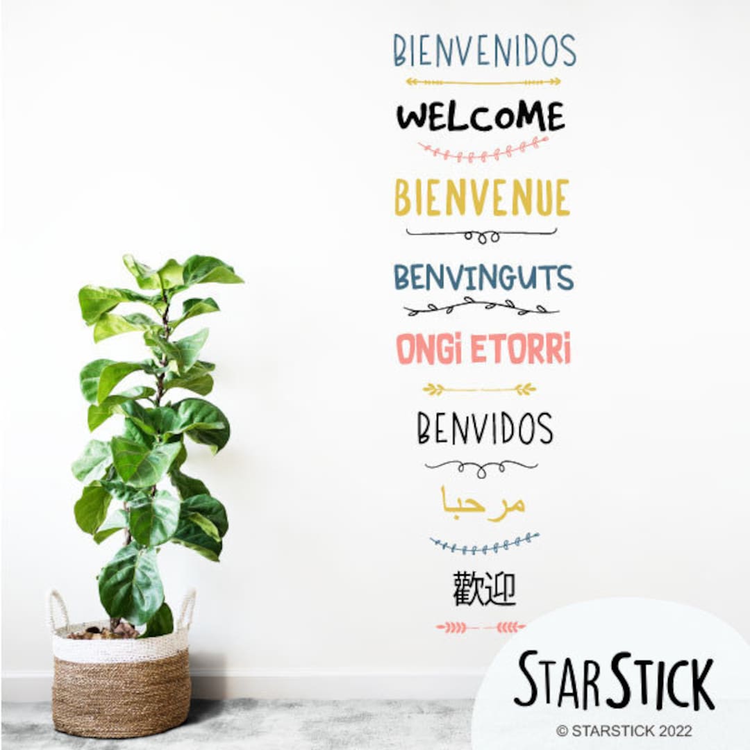 Welcome Multi Language Wall Decal - Etsy