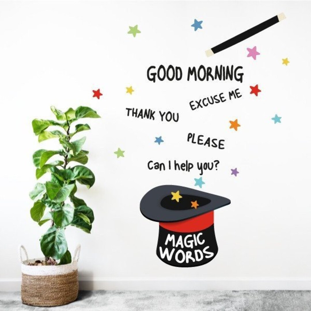 Magic Words Educational Wall Stickers for Schools Classroom Decals ...