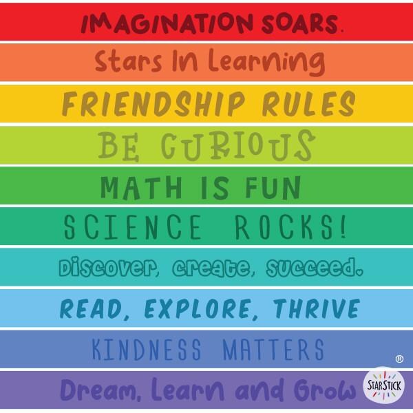 Positive Values Stair Decals – 10 Inspiring Educational Quotes for ...