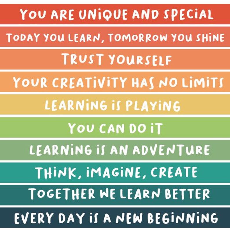 Montessori-inspired Stair Decals | Motivational Words for Growth ...