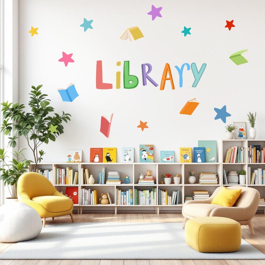 Library Wall Sticker – Book-themed Decoration for Classroom, School ...