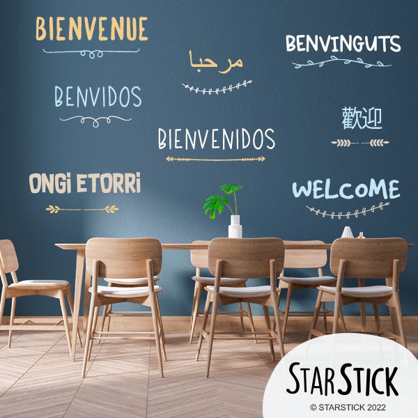 Welcome Multi Language Wall Decal - Etsy