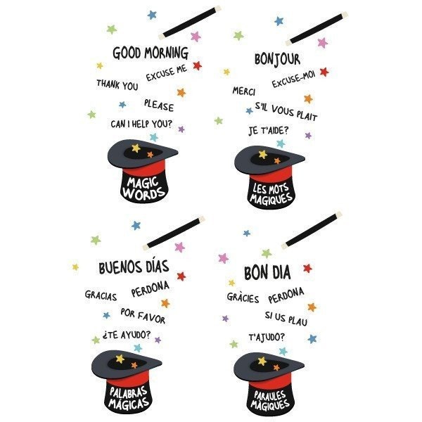 Magic Words Educational Wall Stickers for Schools Classroom Decals ...