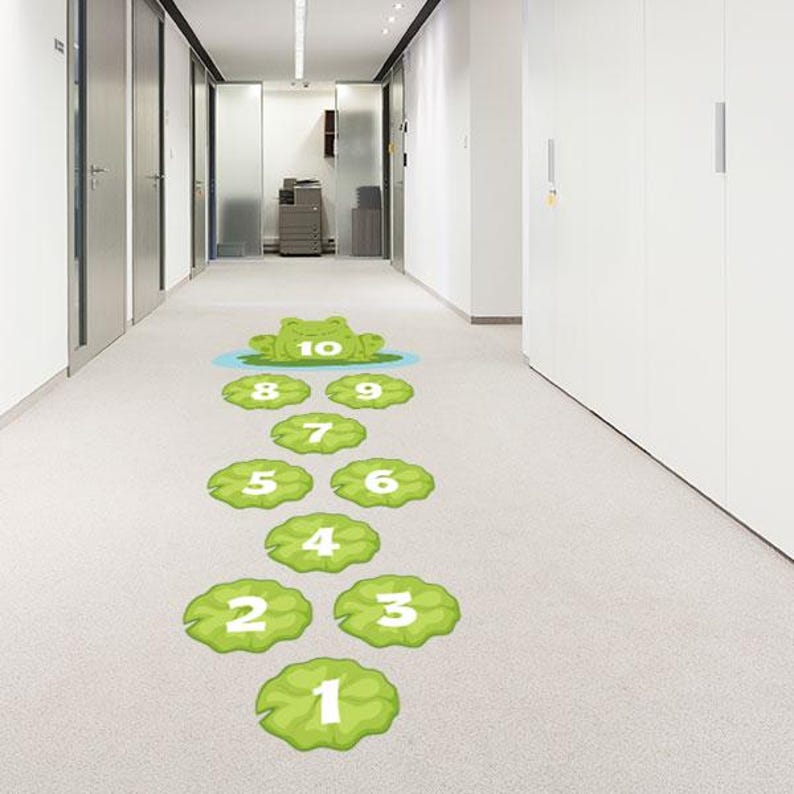 Frog Hop Floor Decal – Sensory Path Vinyl – Indoor PE Game – Lily Pad ...