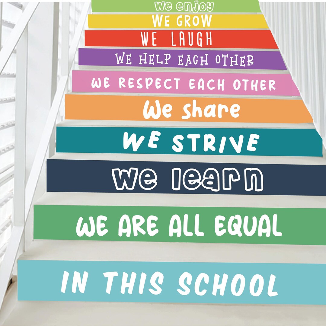 In This School, We Rule Stair Decals - 10 Motivational Quotes & Growth ...