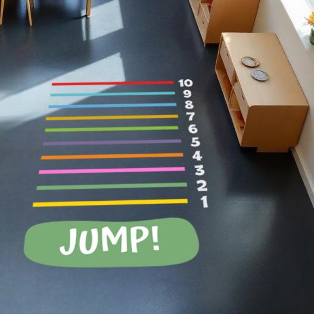 Jump Hopscotch Floor Game – Adhesive Activity Mat – Durable School ...