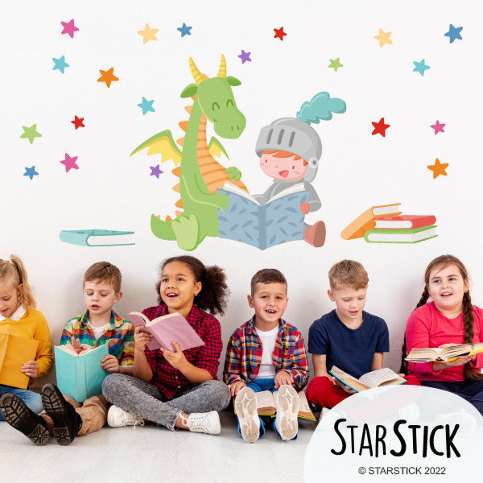 Dragon and Knight Reading School and Library Stickers - Etsy