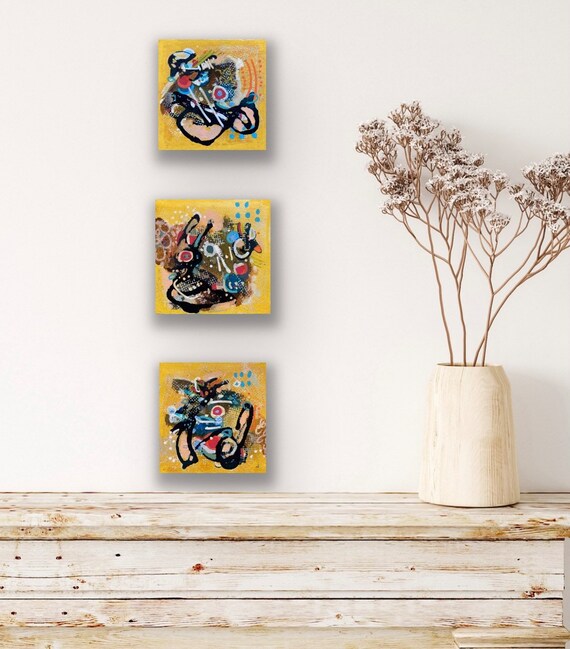 3 Piece Art Collection Set. Abstract Wall Art by Christie - Etsy
