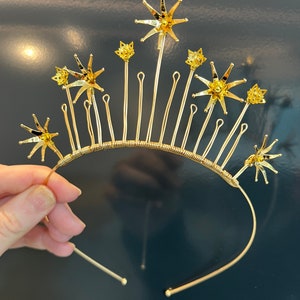 The LYRA Star Crown Tiara - Bridal Headdress Festival Prom Flower - Etsy