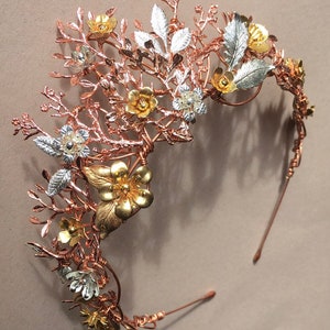 The ANEMONE Flower Leaf Branch Tiara Diadem Crown - Leaves Floral Rose ...