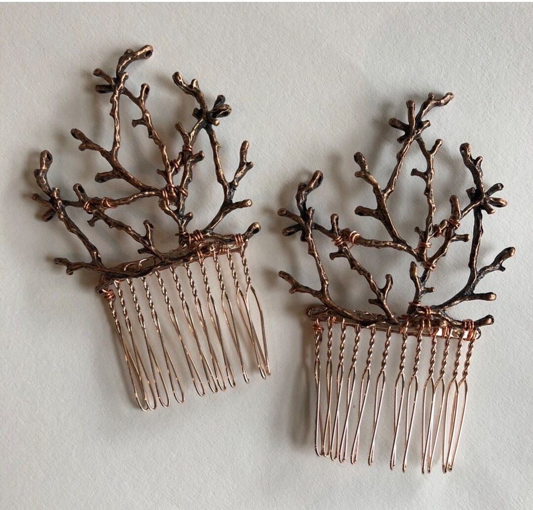 The TWIGGY COMB - Branch Twig Woodland Faerie Hair Comb Bridesmaid Prom ...