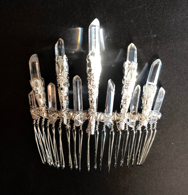 Raw Crystal Magic Quartz Comb Natural Rock Crystal Shards on - Etsy
