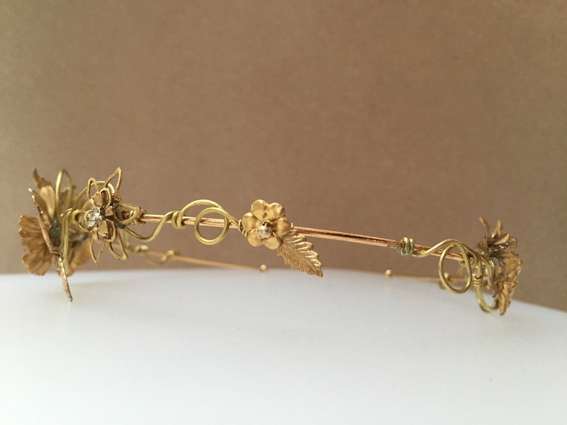The ODETTE Crown Edwardian Vintage Flower Tiara Headband. - Etsy