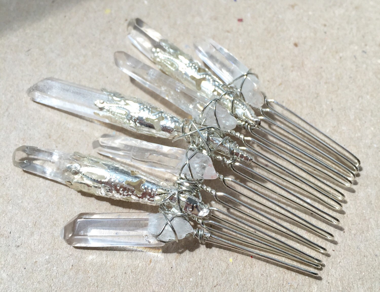 Raw Crystal Magic Quartz Comb Natural Rock Crystal Shards on - Etsy