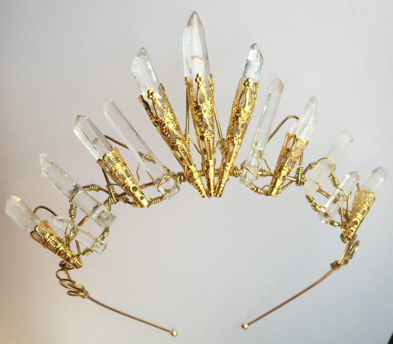 The AMBER Crown - Magical Natural Rock Crystal Quartz Crown Tiara ...