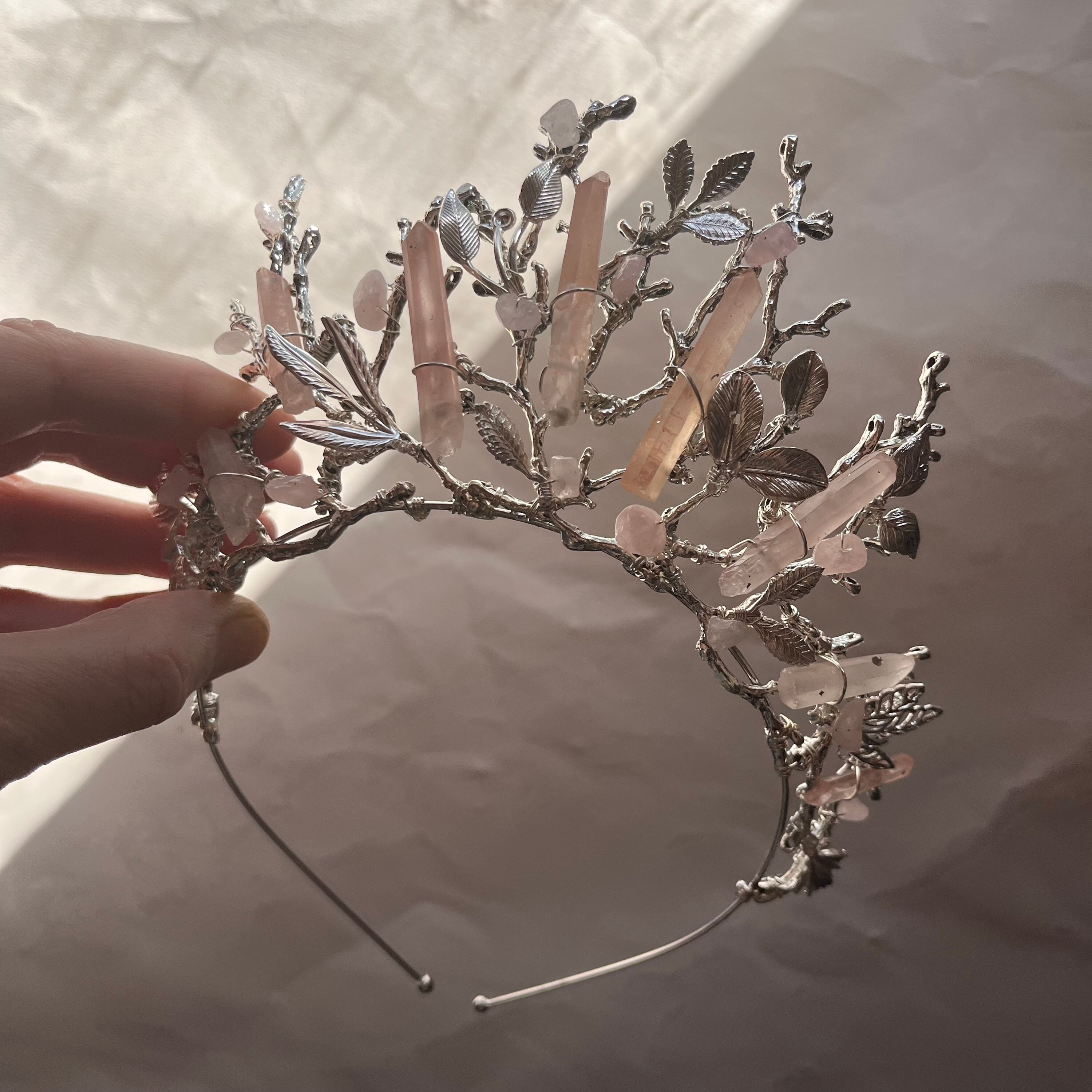 The BLOSSOMING ADA Rose Gold Quartz Crown Branch & Leaf Tiara - Etsy