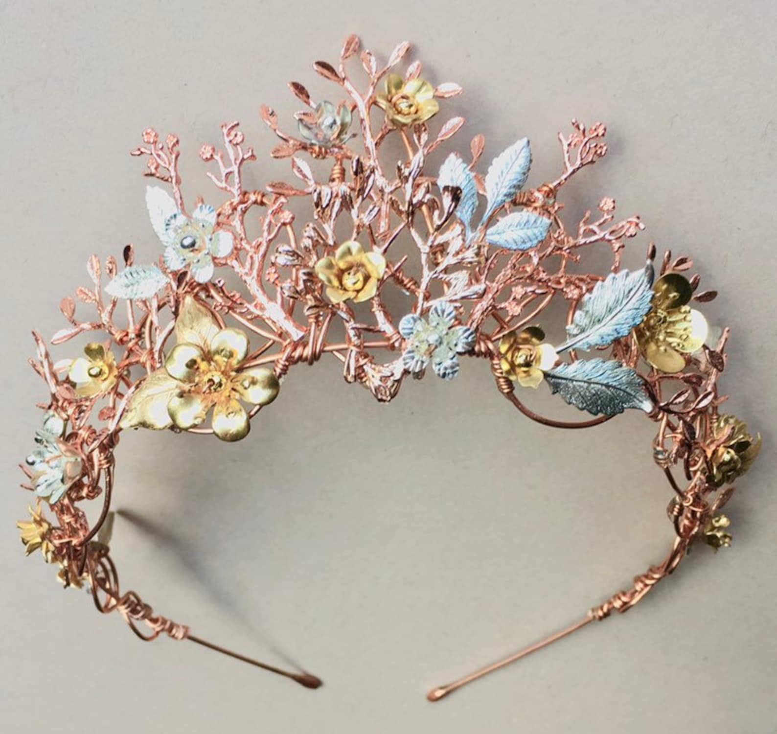 The ANEMONE Flower Leaf Branch Tiara Diadem Crown Leaves - Etsy