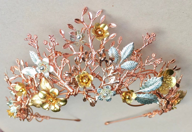 The ANEMONE Flower Leaf Branch Tiara Diadem Crown Leaves - Etsy
